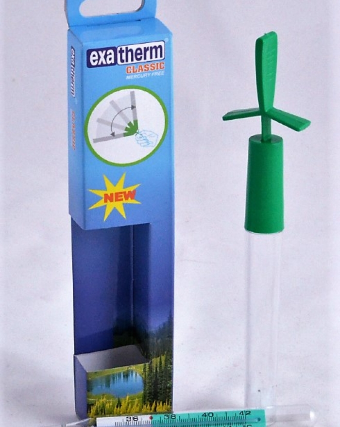 EXATHERM Classic klinikai üveglázmérő - speciális lerázó-tokban ...